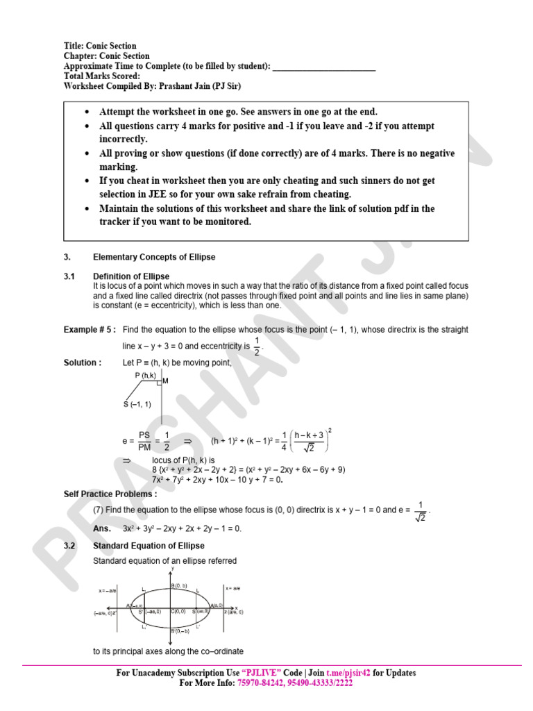 Worksheet-2 Ellipse & Hyperbola | PDF | Ellipse | Euclidean Plane Geometry