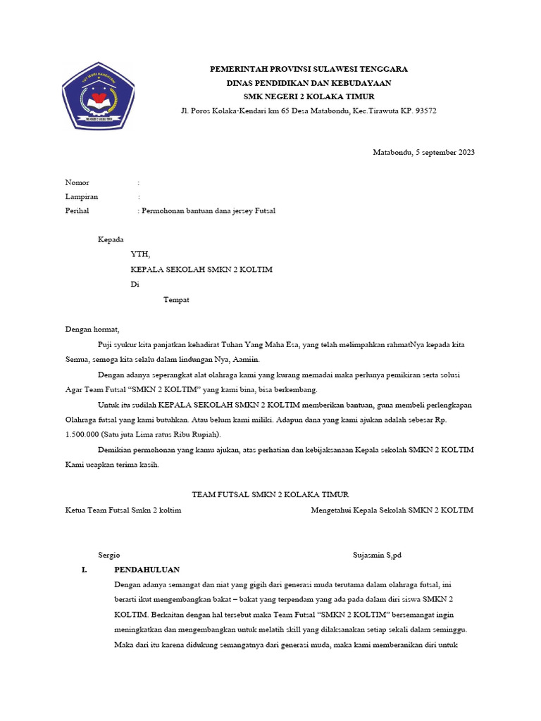 Pemerintah Provinsi Sulawesi Tenggara Dinas Pendidikan Dan Kebudayaan SMK Negeri 2 Kolaka Timur ...
