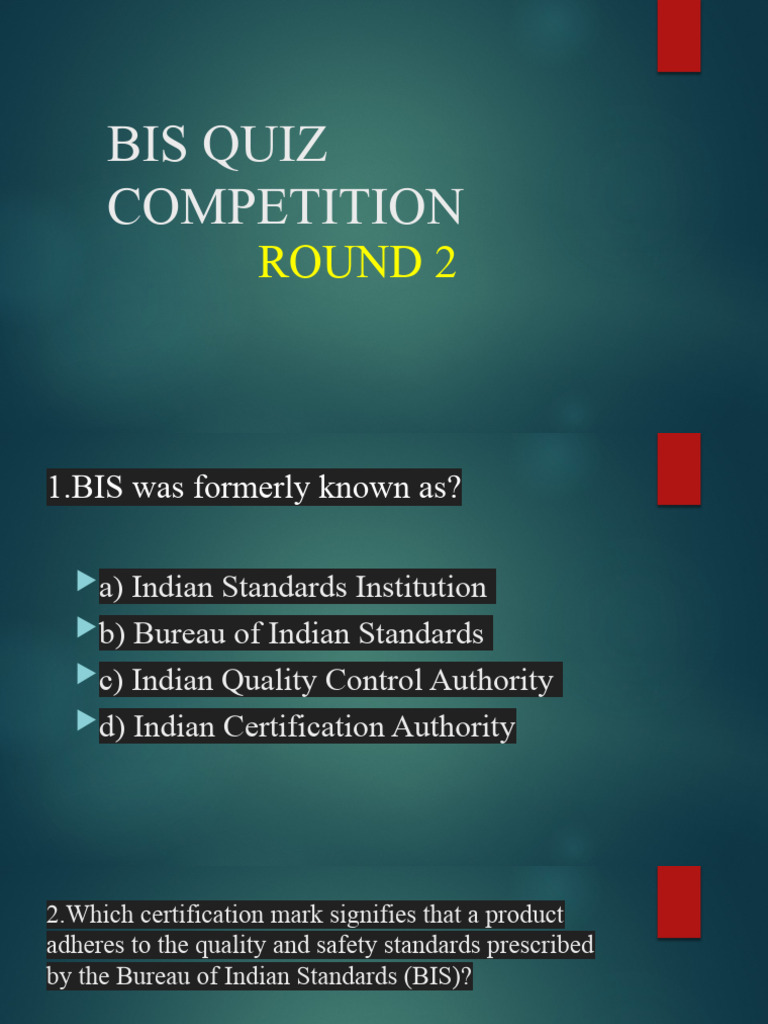 Bis Quiz Round 2 | PDF | Regulation