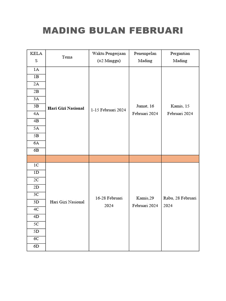 Tema Mading Bulan Februari 2024 | PDF | Seni