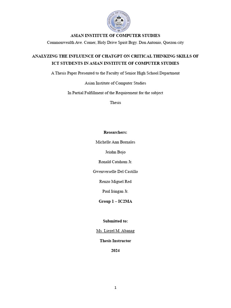 IC2MA Thesis | PDF | Artificial Intelligence | Intelligence (AI ...