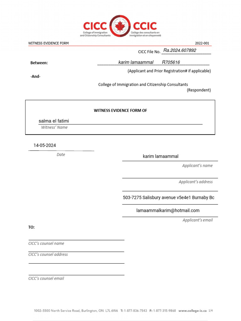 Witness Evidence Form | Download Free PDF | Stress (Biology) | Health Care