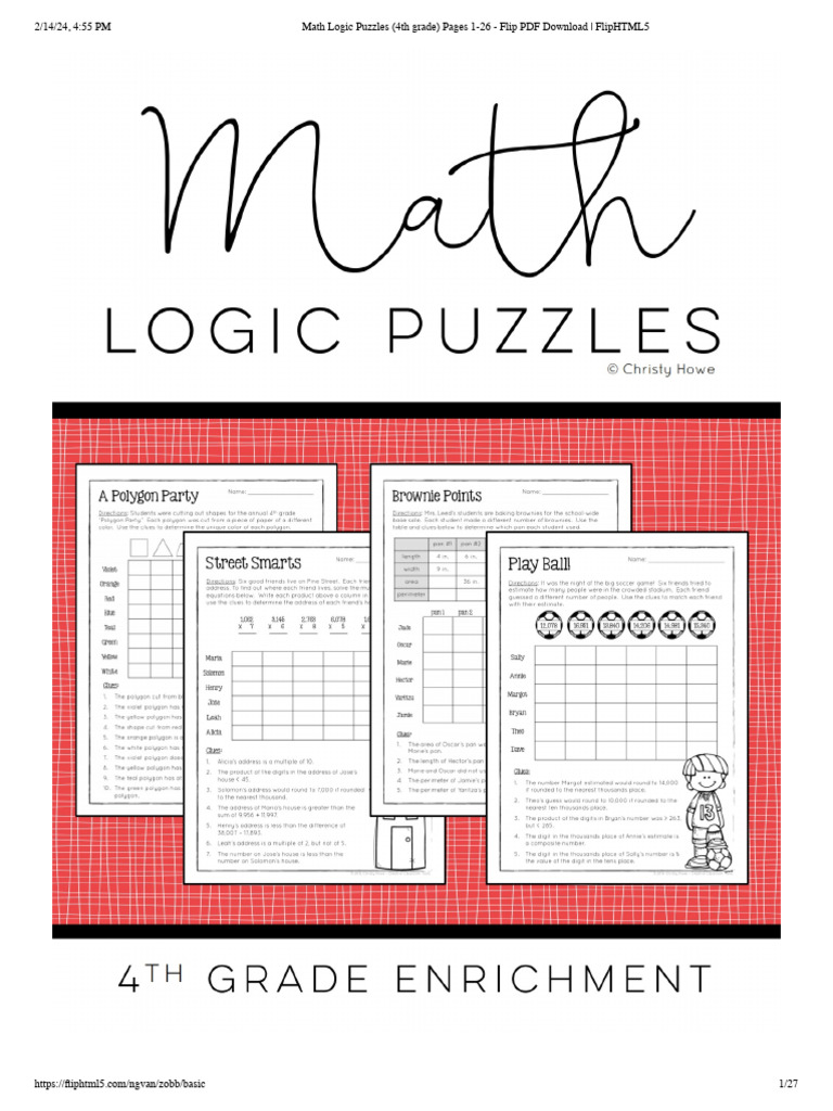 4th Grade Math Logic Puzzles PDF | PDF