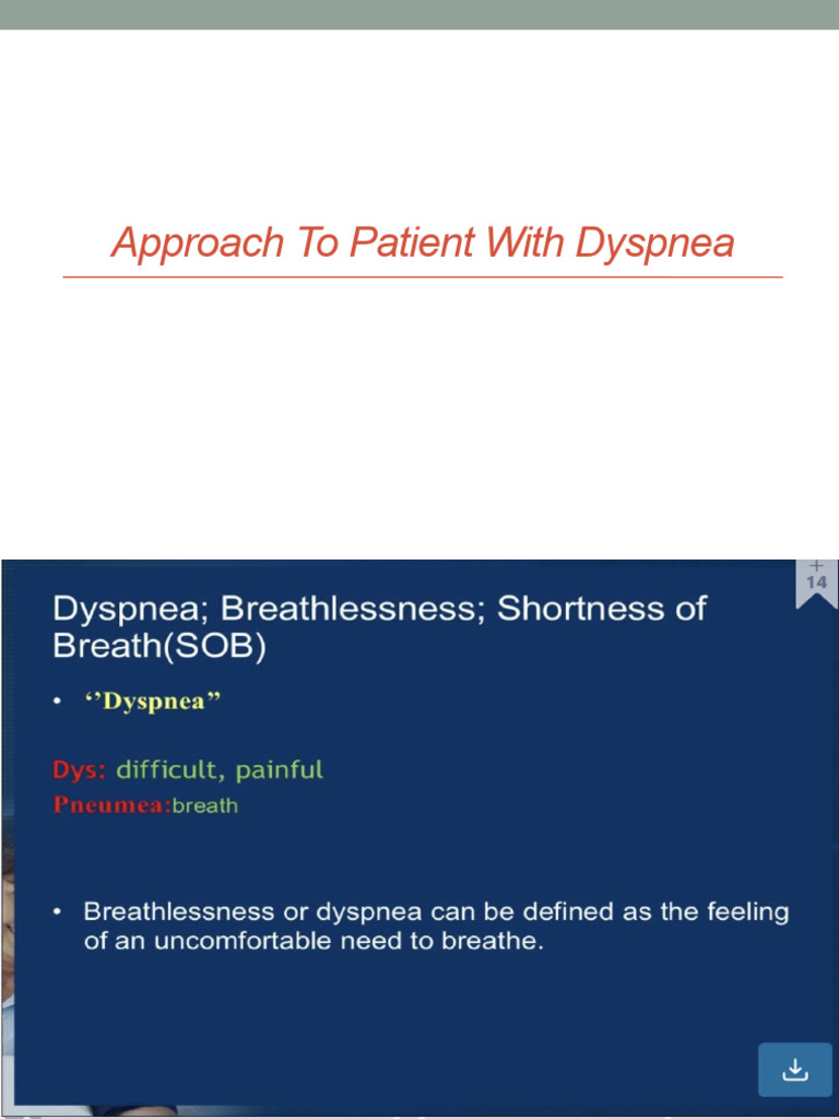 Approach To Patient With Dyspnea | Download Free PDF | Iron | Hematology