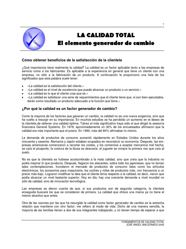 Libro - Fundamentos de Calidad Total | PDF | Calidad (comercial) | Business