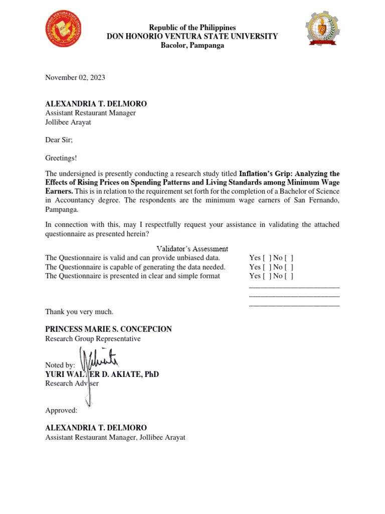 Letters For Validators 1 | PDF | Inflation | Minimum Wage