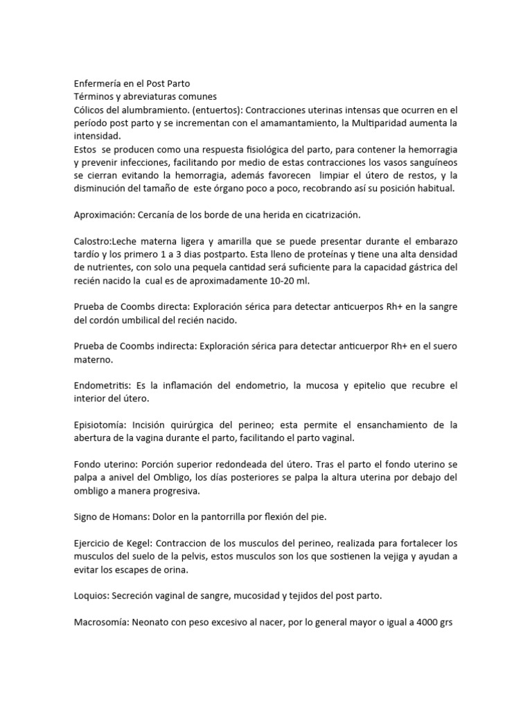 Enfermería en El Post Parto | PDF | Parto | Pecho