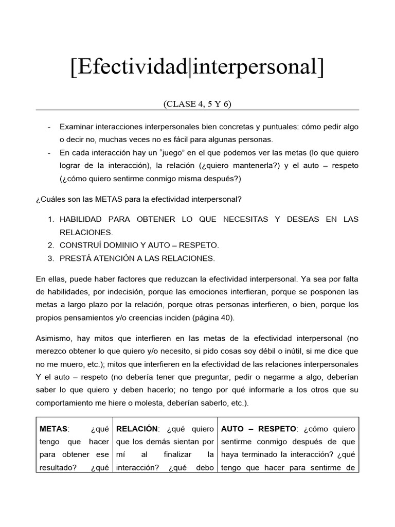 Efectividad Interpersonal: Claves y Estrategias | PDF | Las emociones | Comportamiento