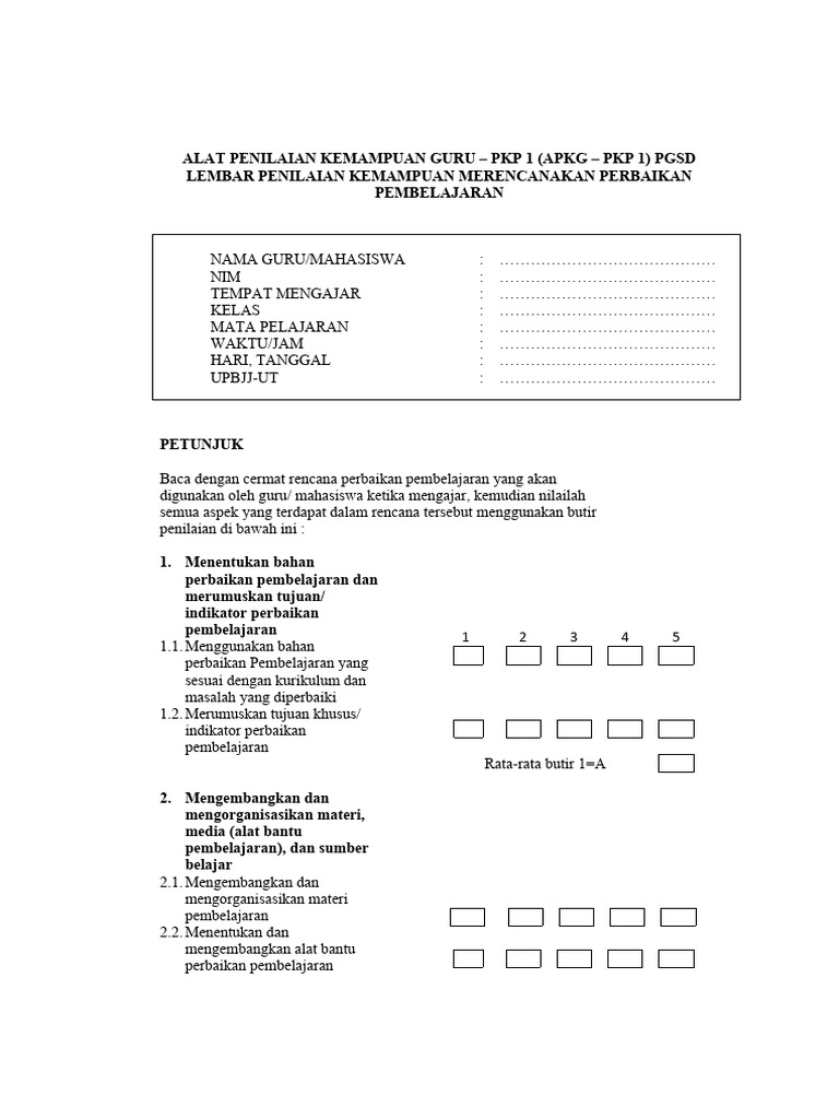 Form Apkg PKP | PDF | Karier & Perkembangan | Seni & Disiplin Bahasa