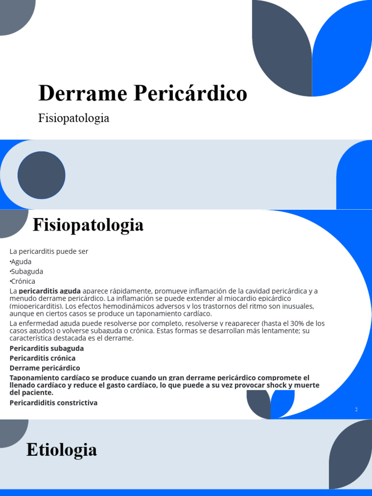 Derrame Pericárdico | PDF | Medicina | Enfermedades y trastornos