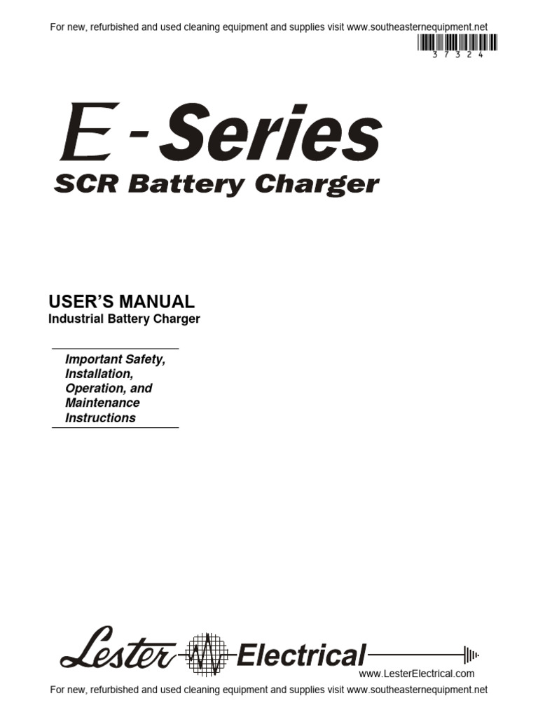 Lester e Series SCR Battery Charger Manual | PDF | Battery Charger ...