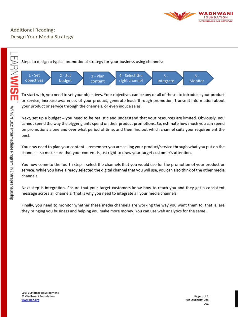 5b. Additional Reading - Design Your Media Strategy | PDF | Websites ...