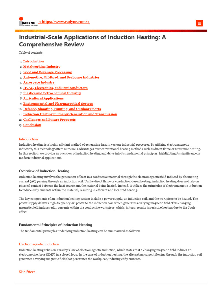 Industrial-Scale Applications of Induction Heating - A Comprehensive ...