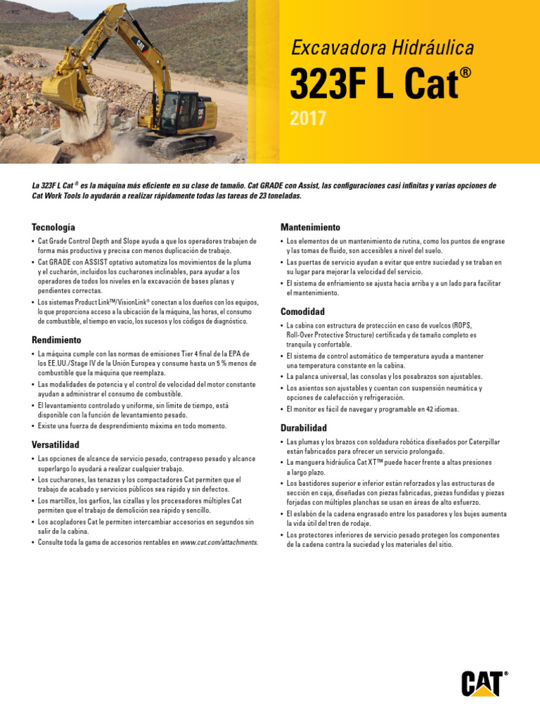 Cat 323f L Es (2f1) | PDF | Hogar, jardinería y bricolaje | Informática