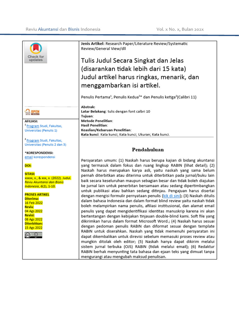 Template Jurnal RABIN-rev | PDF | Karier & Perkembangan | Komputer