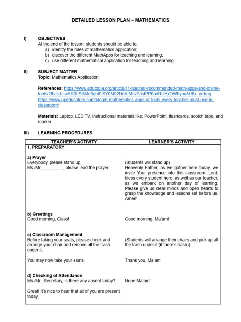 DETAILED LESSON PLAN - Ms. MYRA REYES | PDF | Mathematics | Trigonometry