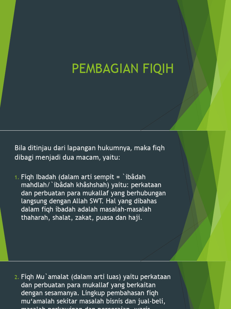 Pembagian Fiqh dalam Hukum Islam | PDF | Ilmu Sosial | Agama & Spiritualitas