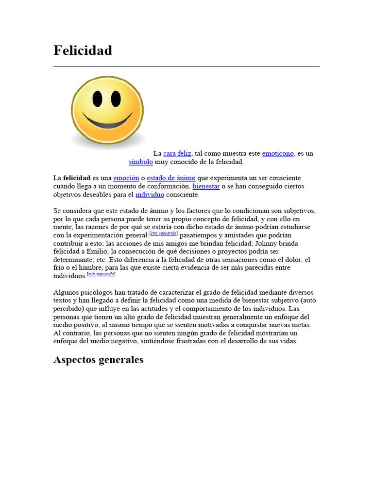 Concepto y factores de la felicidad | PDF | Felicidad | Hedonismo