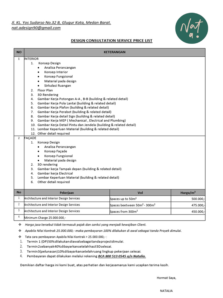 New Price List Nat.a Design Mulai April 2024 | PDF | Seni | Komputer