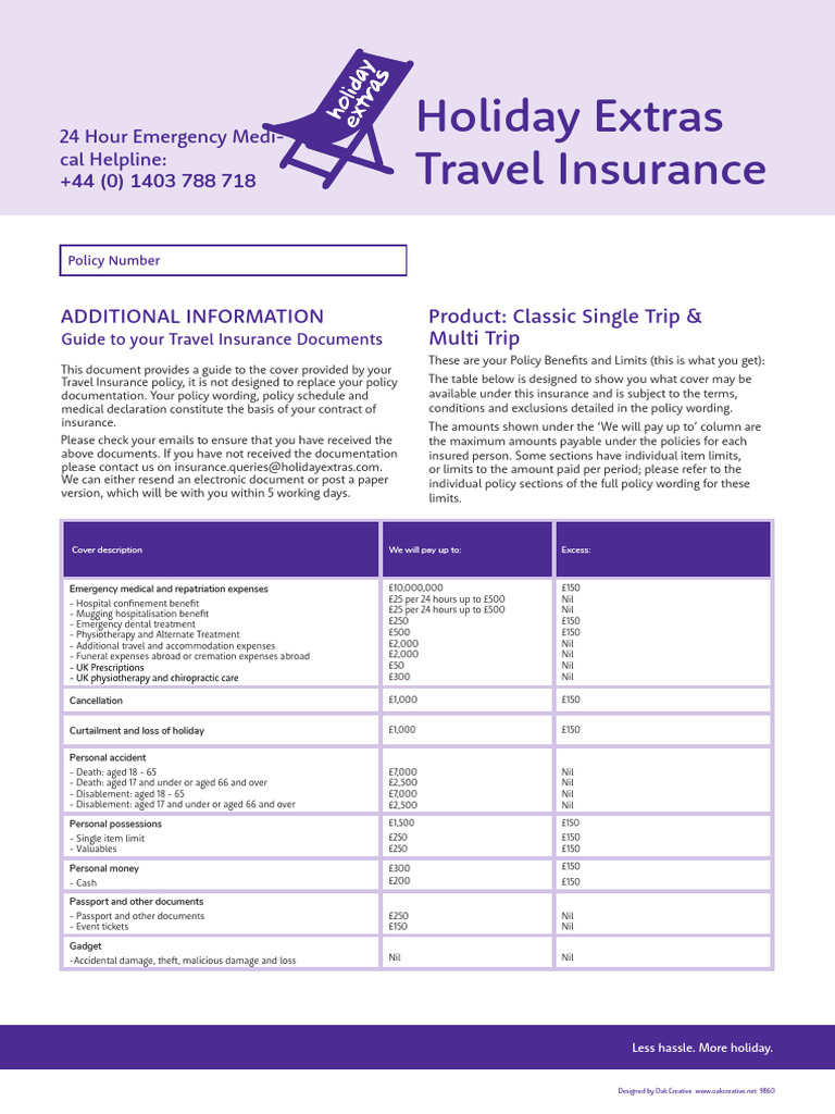 Holiday Extras Travel Insurance Guide | PDF | Insurance