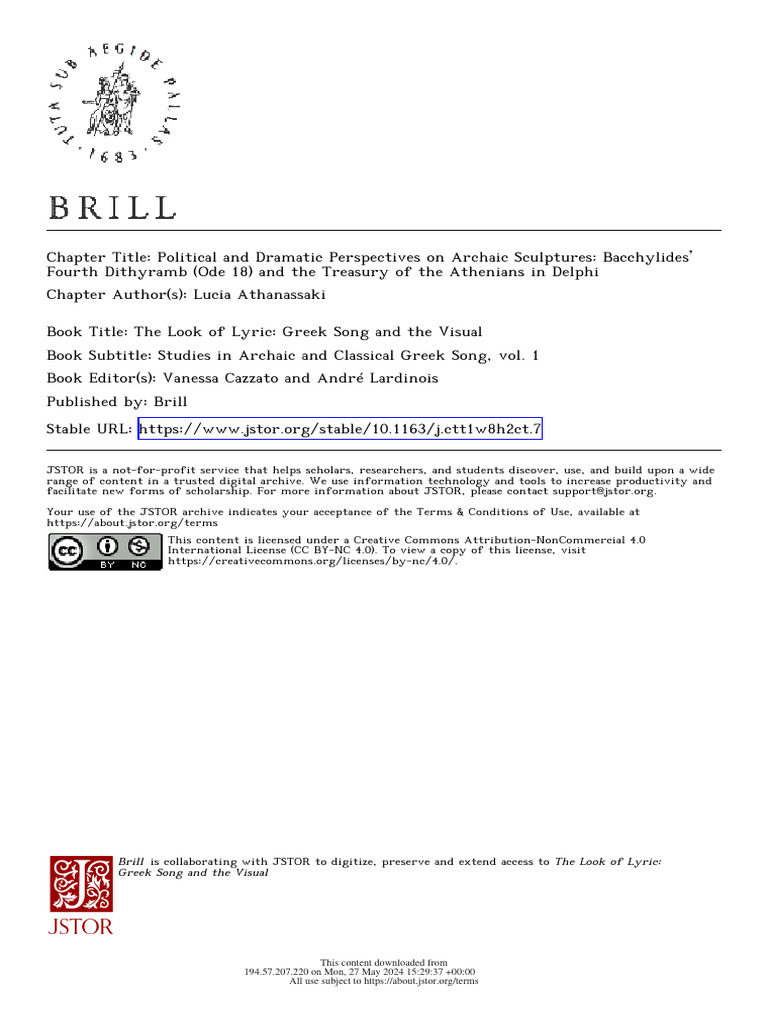 Bacchylides and Athenian Treasury | PDF | Theseus | Delphi