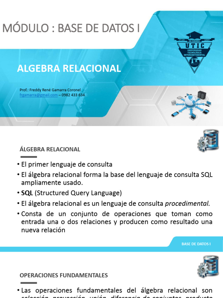Álgebra Relacional | PDF | Bases de datos | Matemáticas Aplicadas