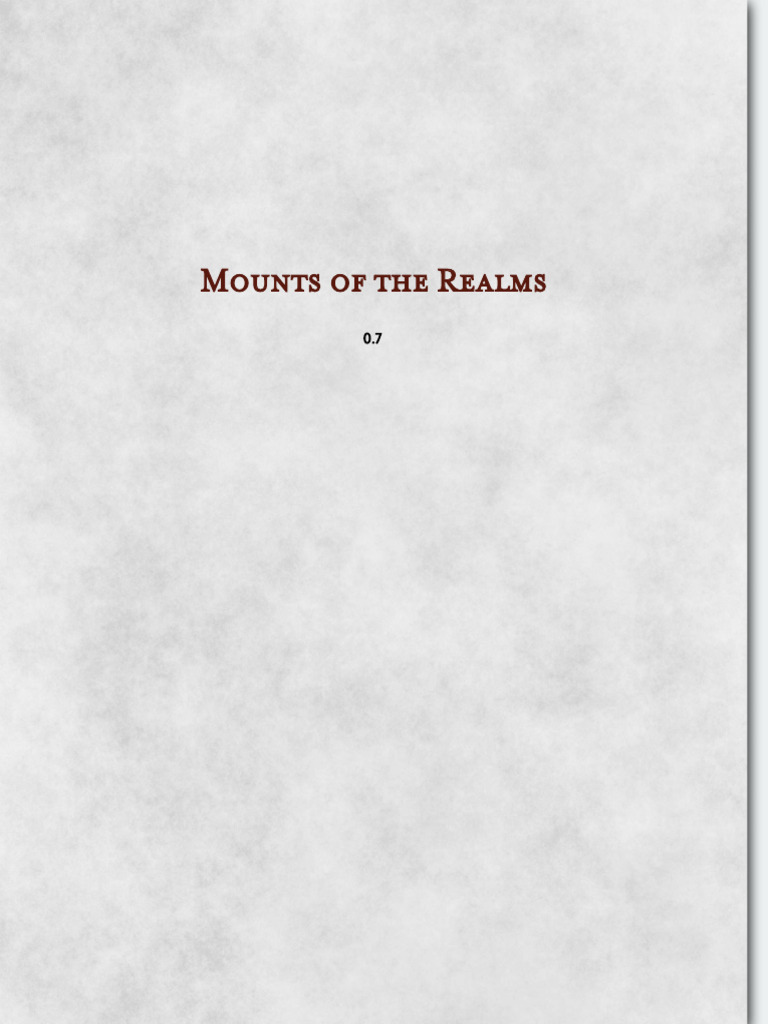 5E - Mounts of The Realms - GM Binder | PDF | Horses