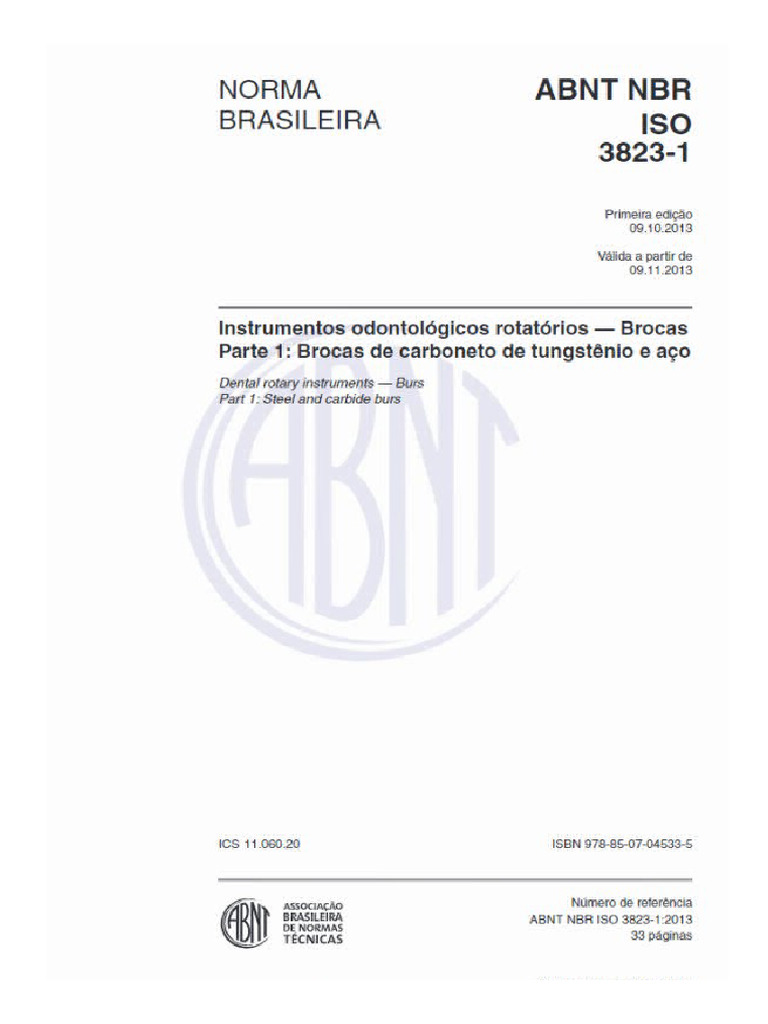 ABNT NBR ISO 3823-1-2013 - Brocas de CARBIDE | PDF