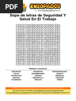 Sopa de Letras: Seguridad e Higiene | PDF