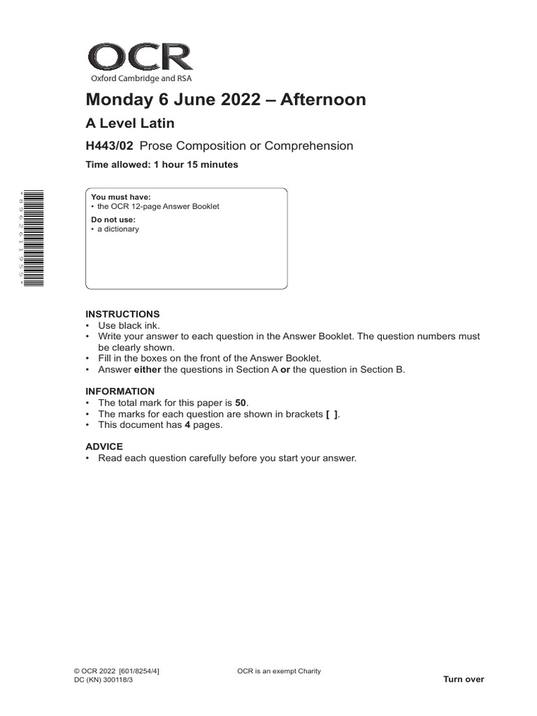 Question Paper Prose Composition or Comprehension | PDF | Pompey ...