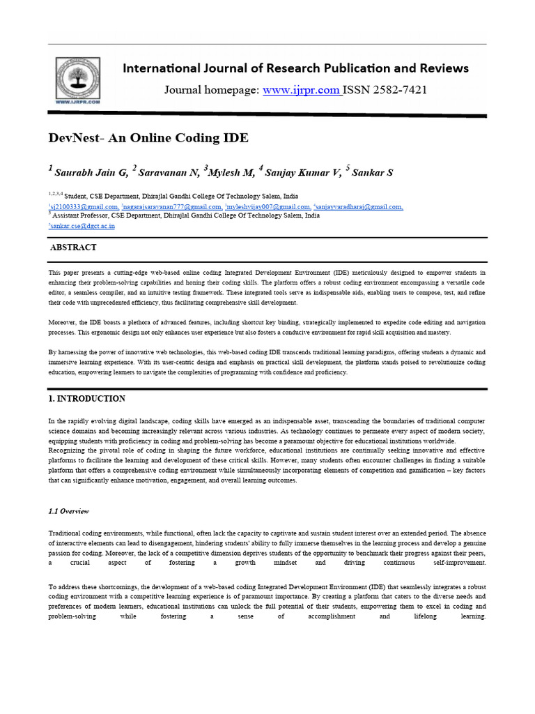 Dev Nest | PDF | Computer Programming | Integrated Development Environment