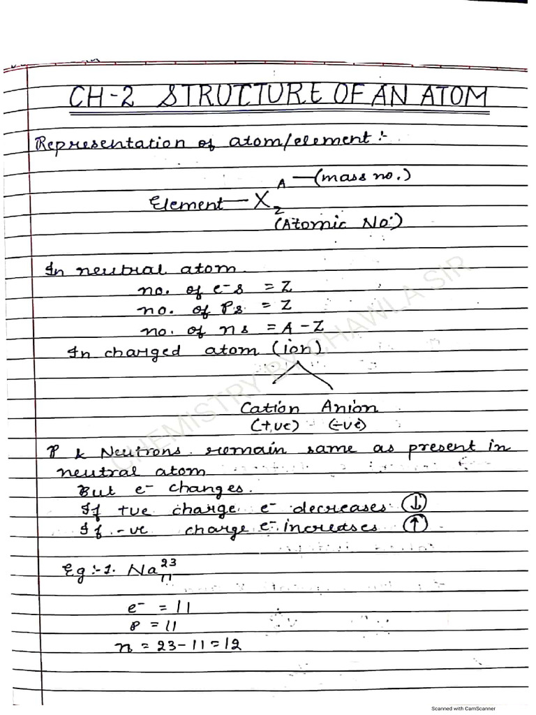 Atomic Structure Notes | PDF