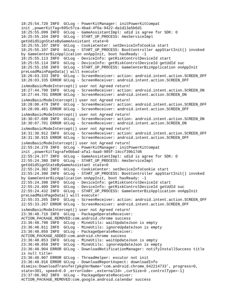 GameCenter Startup and Package Logs | PDF | Finance & Money Management | Computers
