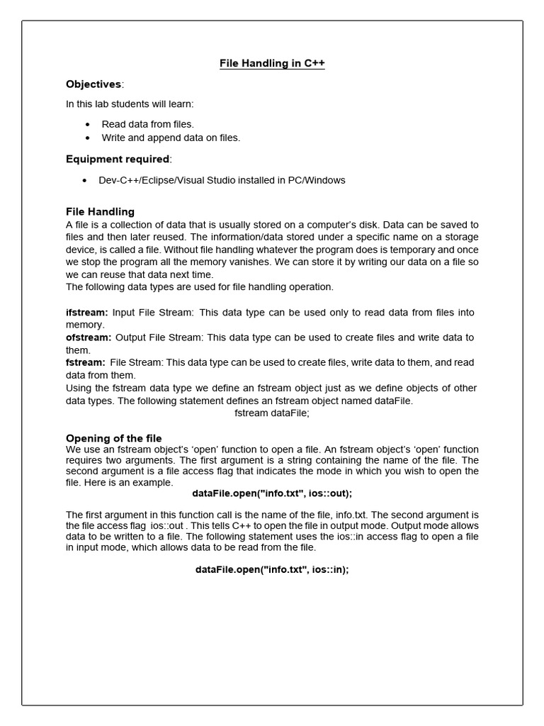 Filehandling | PDF | Computer File | Computer Data Storage