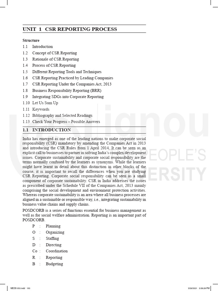 Reporting Aspects of CSR | PDF | Corporate Social Responsibility ...