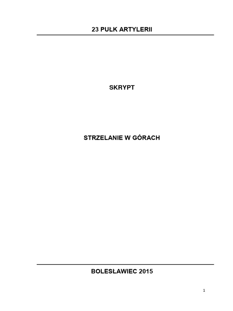 Skrypt Strzelanie W Górach | PDF