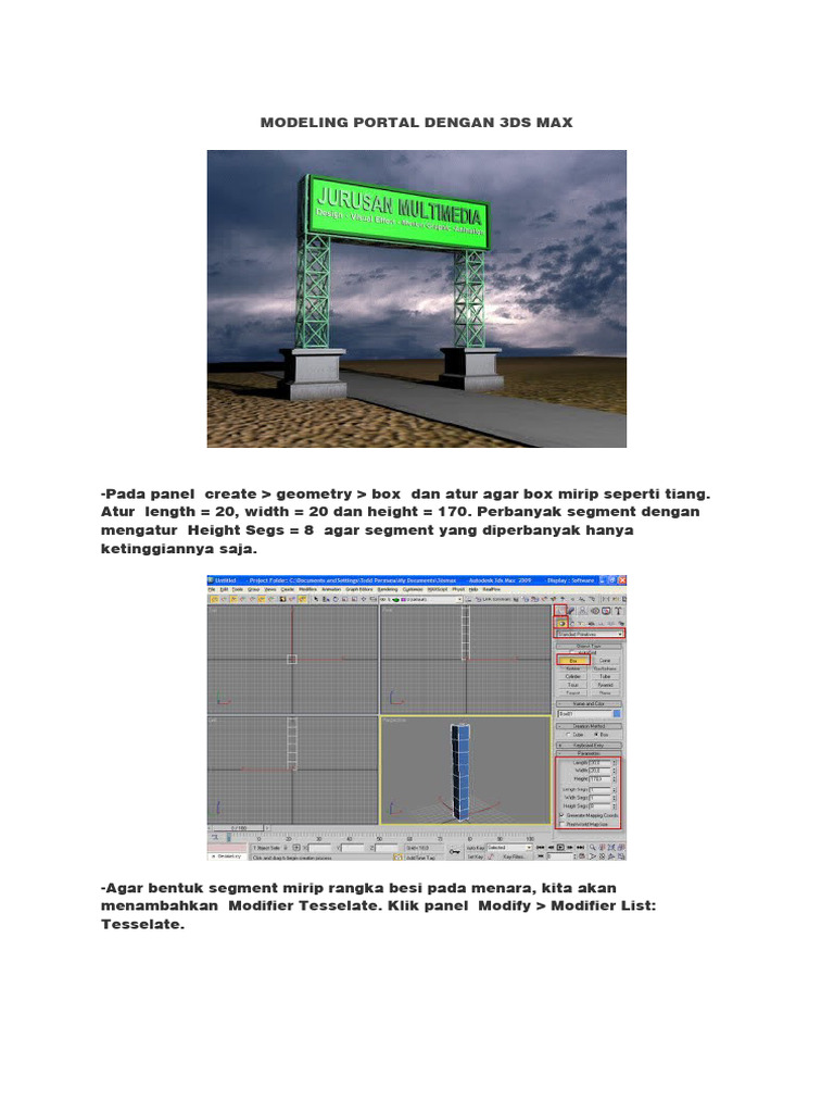 Modeling Portal Dengan 3DS Max | PDF | Komputer