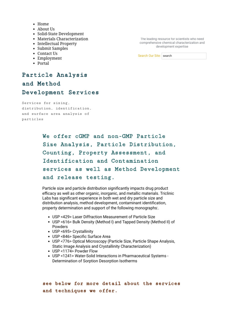 Particle Sizing, Distribution, Counting Analysis Services | PDF | Raman ...