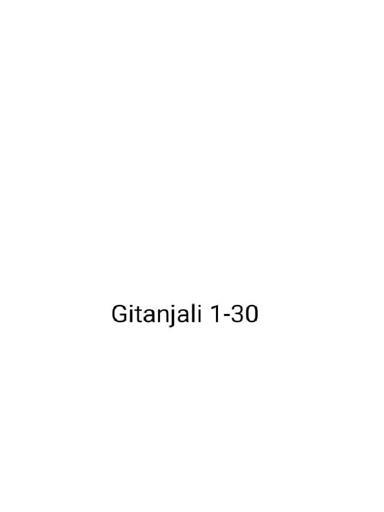 Unit -1 Gitanjali 1-30 | PDF