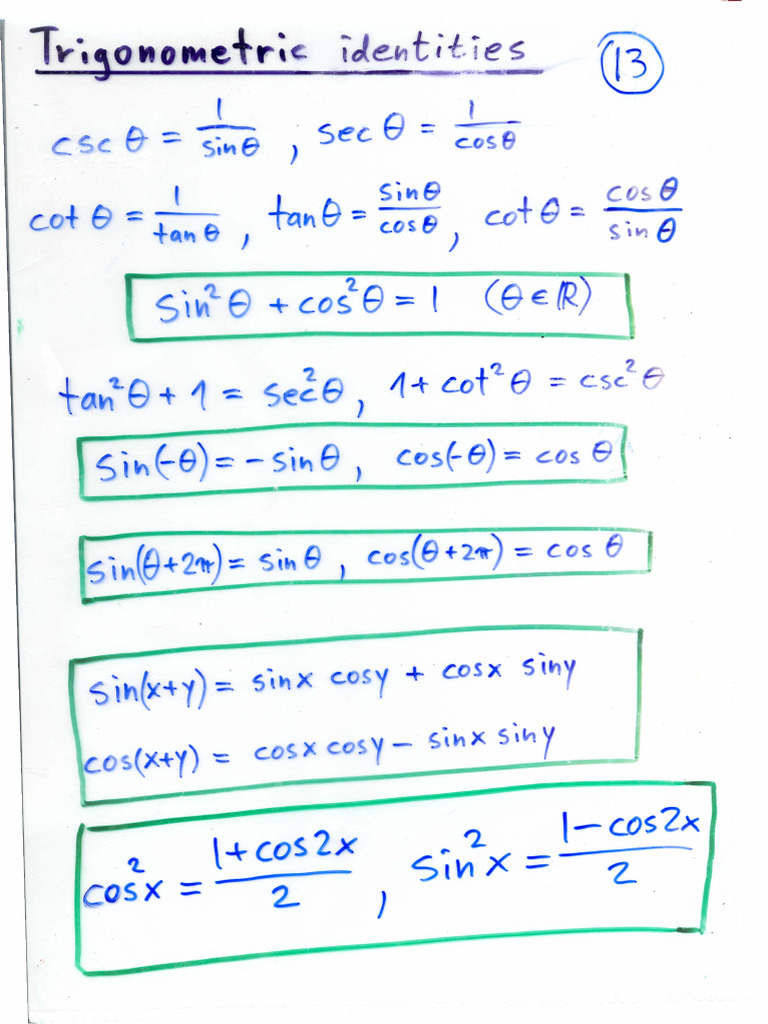 Trig Identities | PDF