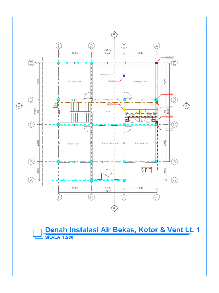Denah Instalasi Air Lt. 1-6 | PDF
