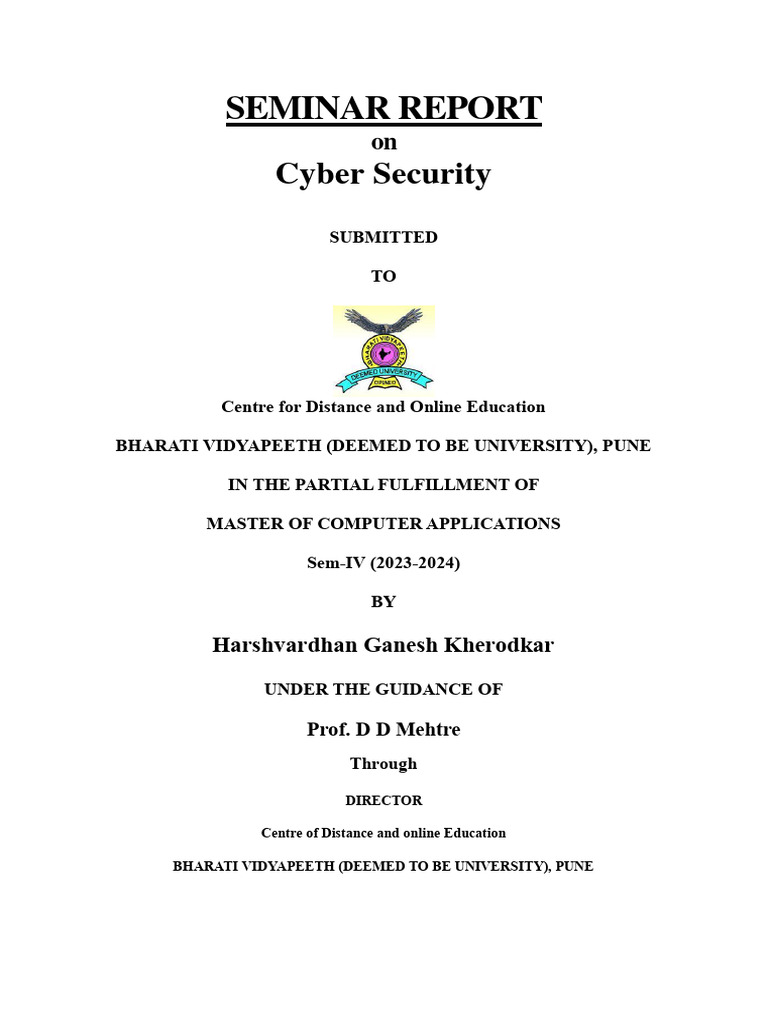 Seminar Report | Download Free PDF | Security | Computer Security