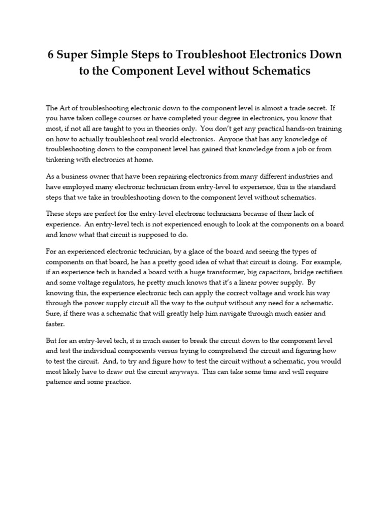 Electronics Troubleshooting Guide | PDF | Rectifier | Diode