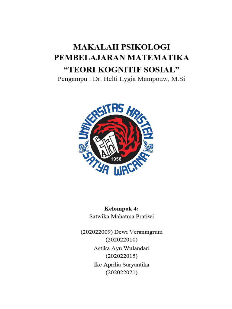 Makalah Teori Kognitif Sosial | PDF Makalah Teori Kognitif Sosial | PDF