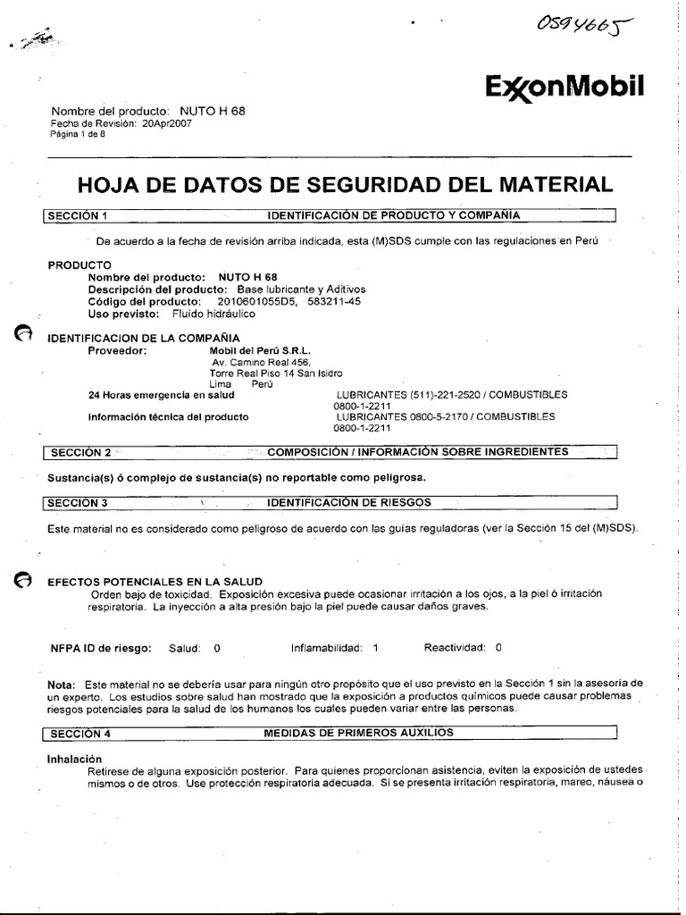 Aceite Esso Nuto H68 | PDF