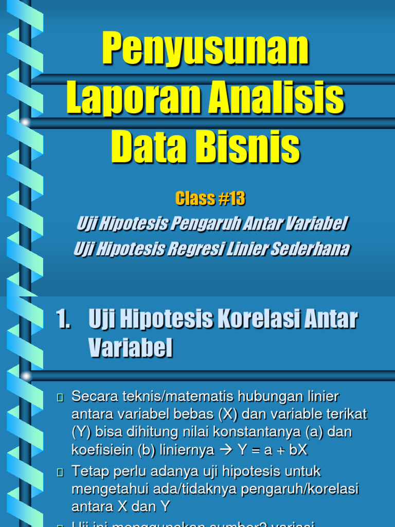 PLADB-2023#13 - Uji Hipotesis Regresi Linier | PDF