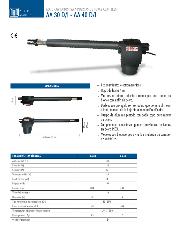 Aa 30 D-I Aa 40 D-I Ficha Tecnica | PDF