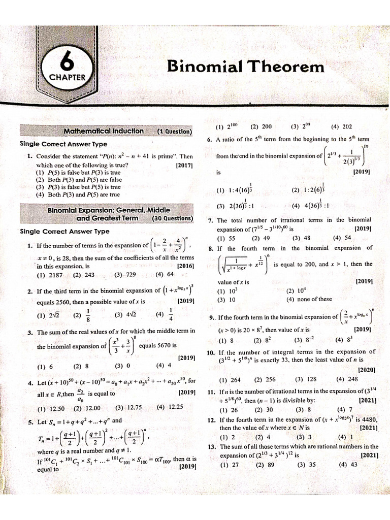 6-BINOMIAL THEOREM | PDF