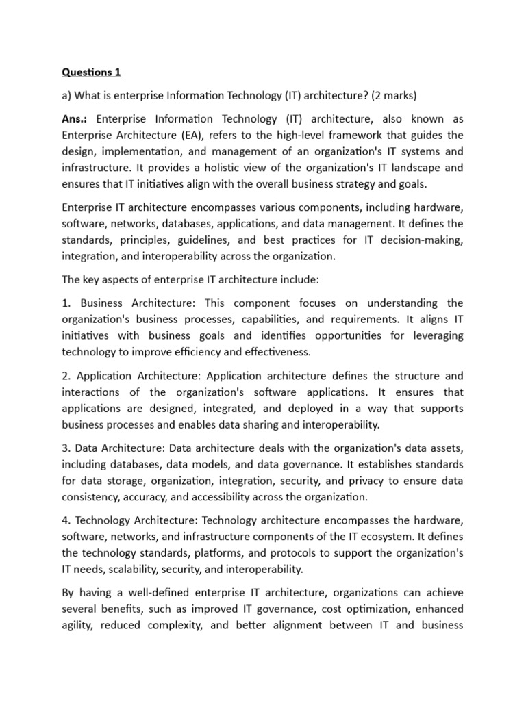 Sample Questions - VLE | PDF | Strategic Management | Enterprise Architecture