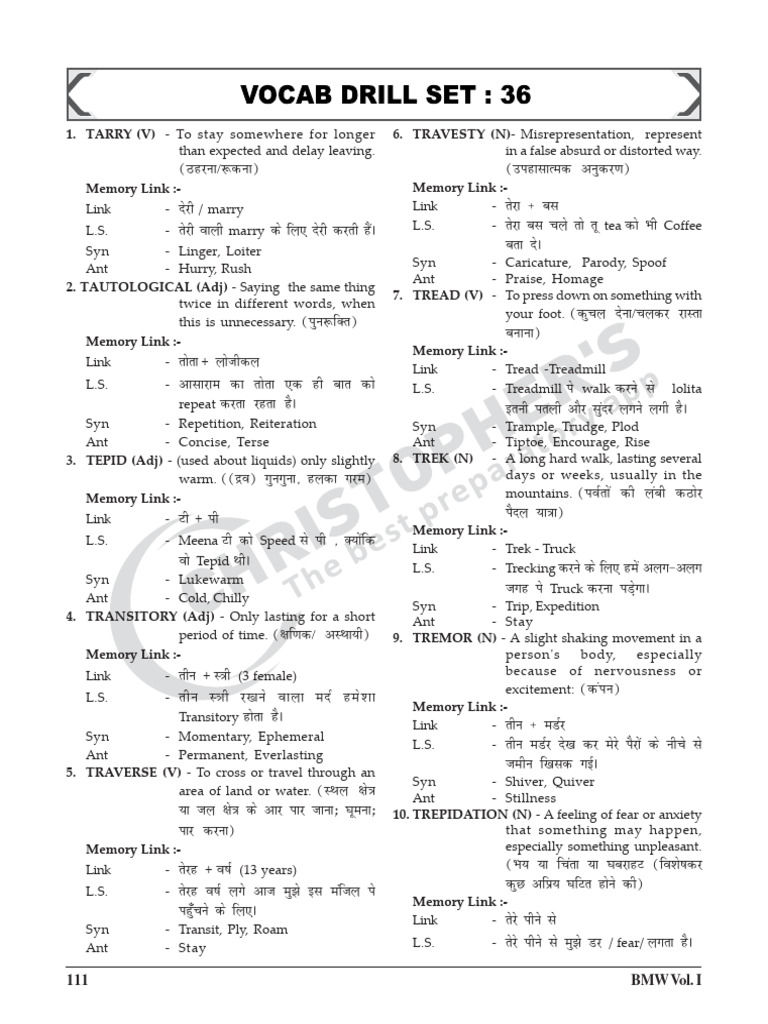 037) Vocab Session 36 Solomon | PDF | Behavioural Sciences | Emotions